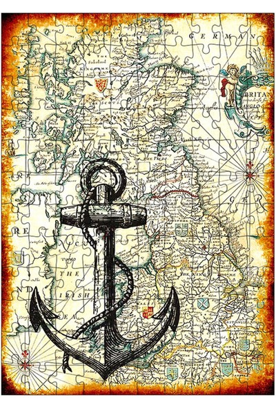 Tablomega Ahşap Puzzel Nostaljik Harita Çapa 120 Parça 25*35 cm