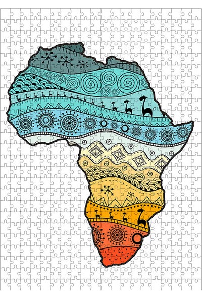 Tablomega Ahşap Puzzel Tribal Afrika Kıtası 500 Parça 50*70 cm