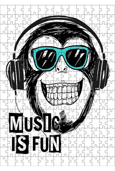 Tablomega Ahşap Puzzel Müzik Dinleyen Maymun 255 Parça 35*50 cm Tablomega Ahşap Puzzel Müzik Dinleyen Maymun 255 Parça 35*50 cm