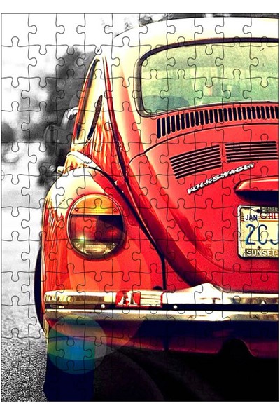 Tablomega Ahşap Puzzel Kırmızı Volkswagen 120 Parça 25*35 cm