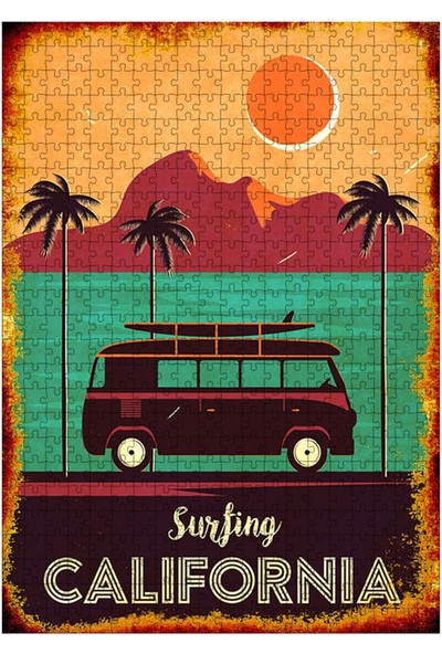 Tablomega Ahşap Puzzel California Sörf Afişi 500 Parça 50*70 cm