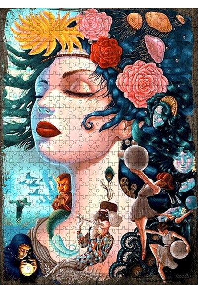 Tablomega Ahşap Puzzel Deniz Kızı 500 Parça 50*70 cm Tablomega Ahşap Puzzel Deniz Kızı 500 Parça 50*70 cm