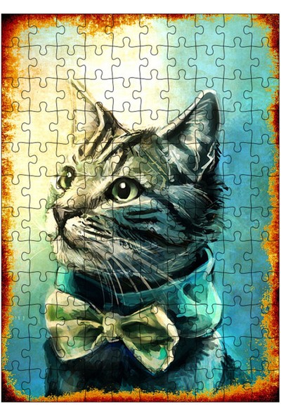 Tablomega Ahşap Puzzel Papyonlu Kedi 120 Parça 25*35 cm
