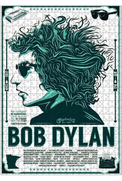 Tablomega Ahşap Puzzel Bob Dylan Poster 500 Parça 50*70 cm