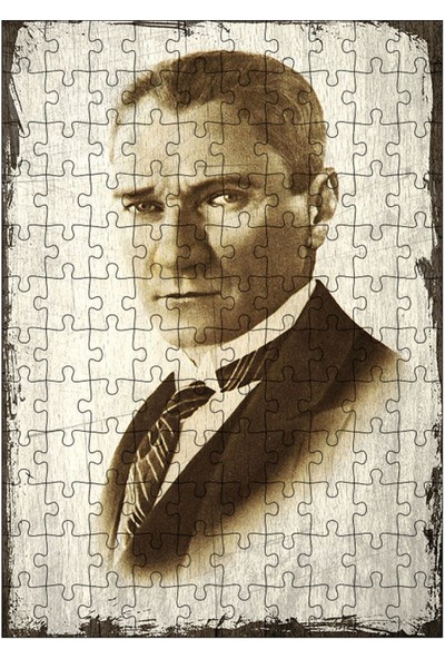 Tablomega Ahşap Puzzel Eski Zeminde Atatürk Portresi 120 Parça 25*35 cm Tablomega Ahşap Puzzel Eski Zeminde Atatürk Portresi 120 Parça 25*35 cm