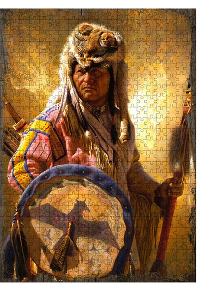 Tablomega Ahşap Puzzel Kızılderili Savaşçı 1 500 Parça 50*70 cm
