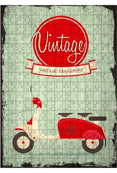 Tablomega Ahşap Puzzel Retro Motosiklet 255 Parça 35*50 cm