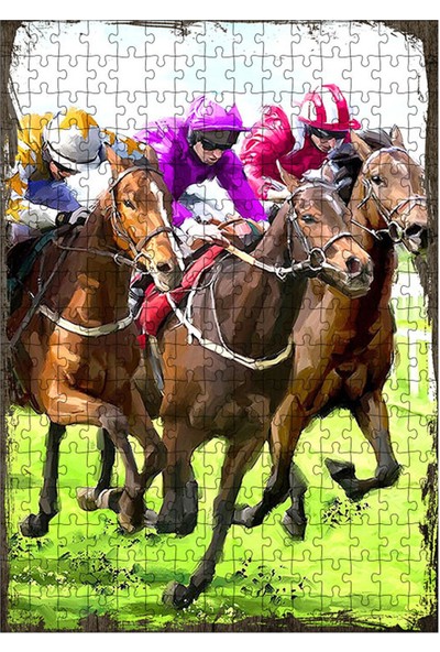 Tablomega Ahşap Puzzel At Yarışı 255 Parça 35*50 cm Tablomega Ahşap Puzzel At Yarışı 255 Parça 35*50 cm
