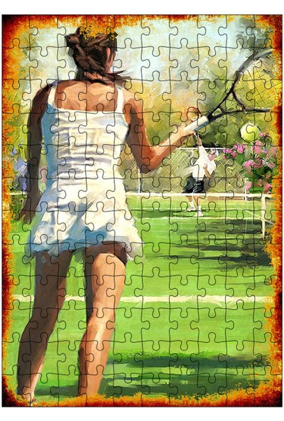 Tablomega Ahşap Puzzel Tenis Oynayan Çift 120 Parça 25*35 cm Tablomega Ahşap Puzzel Tenis Oynayan Çift 120 Parça 25*35 cm