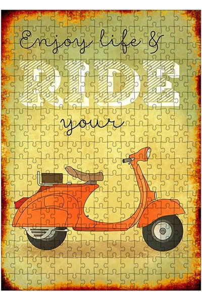 Tablomega Ahşap Puzzel Retro Vespa 500 Parça 50*70 cm