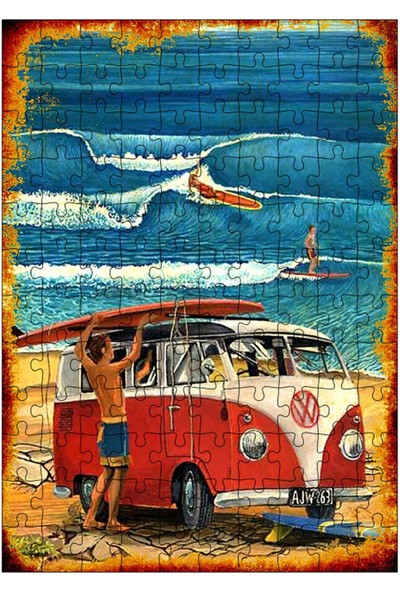 Tablomega Ahşap Puzzel Çizim Volkswagen Minibüs 120 Parça 25*35 cm