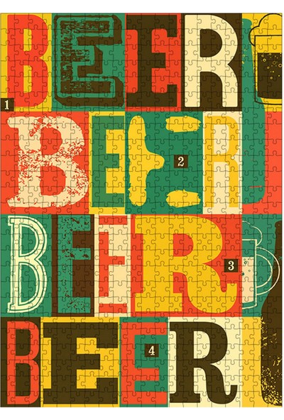 Tablomega Ahşap Puzzel Renkli Bira Yazılar 500 Parça 50*70 cm Tablomega Ahşap Puzzel Renkli Bira Yazılar 500 Parça 50*70 cm