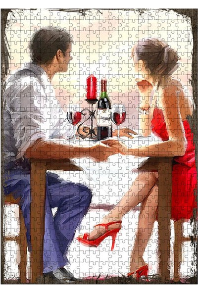 Tablomega Ahşap Puzzel Sevgili Şarap 500 Parça 50*70 cm Tablomega Ahşap Puzzel Sevgili Şarap 500 Parça 50*70 cm