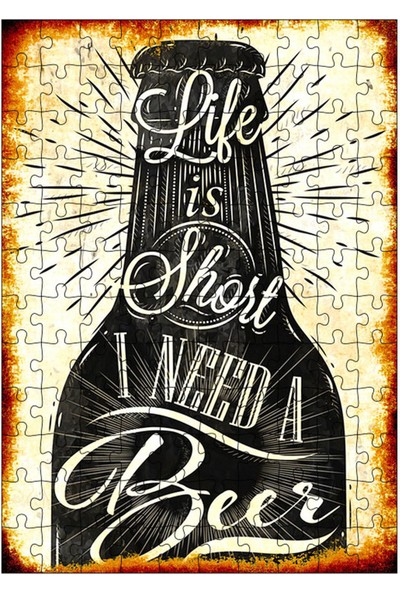 Tablomega Ahşap Puzzel Siyah Bira Afişi 120 Parça 25*35 cm