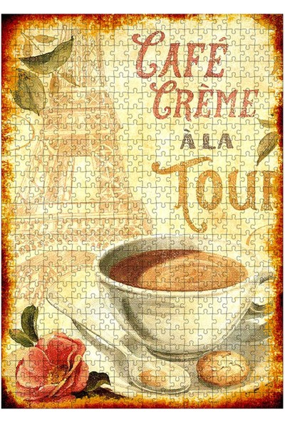 Tablomega Ahşap Puzzel Eyfel Kuleli Kahve Afişi 500 Parça 50*70 cm