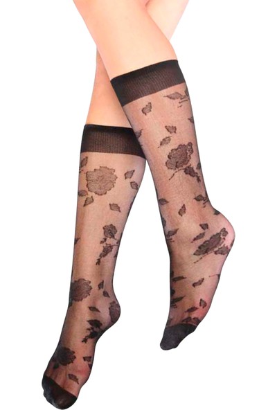 Eminna Garden Desenli Dizaltı Kadın Çorap