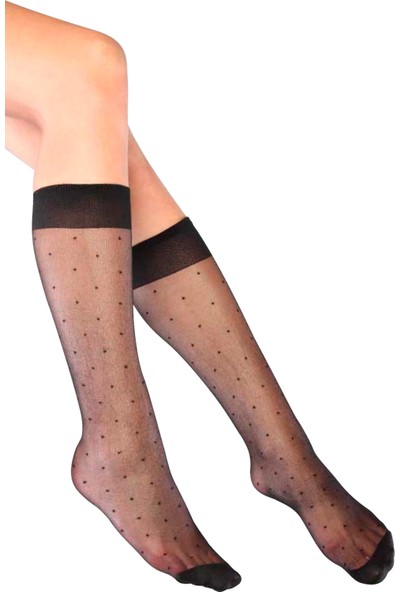 Eminna Puantiyeli Desenli Dizaltı Kadın Çorap