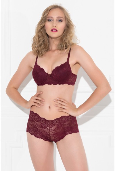 Eminna Kadın Sütyen Takımı Dantelli Dolgulu