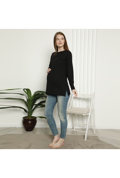 Baby Mom Babymom Hamile Uzun Kol Tshirt