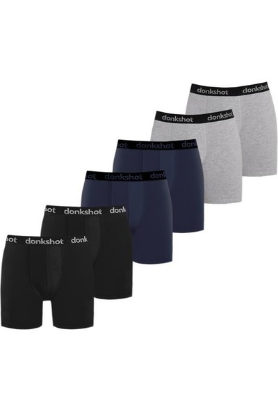 Donkshot Likralı Compact Uzun Erkek Boxer 6'lı 1104V4 (Siyah-Lacivert-Gri) Donkshot Likralı Compact Uzun Erkek Boxer 6'lı 1104V4 (Siyah-Lacivert-Gri)