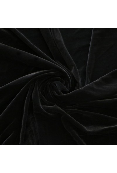 RGK Kumaş Likralı İpek Kadife Siyah Kumaş