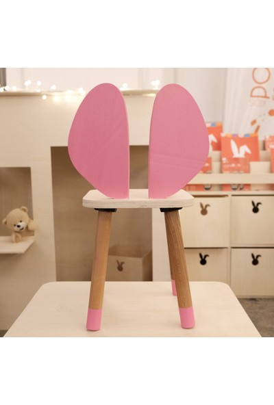 Poko Box Kids MONTESSORİ EL BOYAMASI AHŞAP FARE KULAK SANDALYE