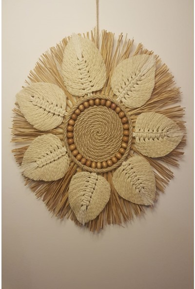 AYSHA MAKROME Duvar Süsü Makrome Rafya / Ev Dekoru / 40 cm