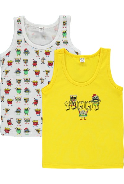 Civil Boys Erkek Çocuk 2'li Atlet Set 2-10 Yaş Sarı