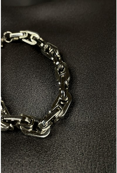 Mooni Accessories Kral Model Gümüş Renk Erkek 316L Paslanmaz Çelik Bileklik Mooni Accessories Kral Model Gümüş Renk Erkek 316L Paslanmaz Çelik Bileklik