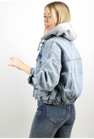 Axxel Güler Tekstil Kapşonlu Kot Ceket 1053 Blue Denim Axxel Güler Tekstil Kapşonlu Kot Ceket 1053 Blue Denim