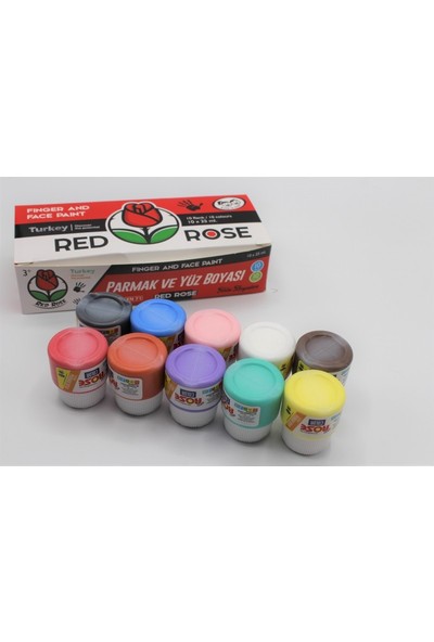 Funny Kids Red Rose Parmak ve Yüz Boyası 10'lu 25 ml Funny Kids Red Rose Parmak ve Yüz Boyası 10'lu 25 ml