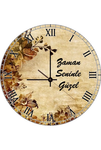 Sevgiliye Hediye Zaman Seninle Güzel Mdf Tablo Saat