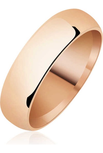 Nikadu 5 mm Düz Bombeli Rose Gümüş Alyans