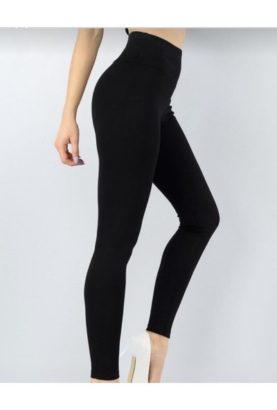 Derin Boutique Kadın Siyah Yüksek Bel Toparlayıcı Sıkılaştırıcı Etkili 1 Beden Incelten Çelik Örme Tayt Pantolon