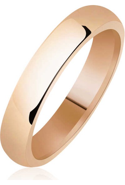 Nikadu 4 mm Düz Bombeli Rose Gümüş Alyans