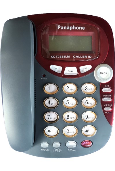 Panaphone KX-T2838LM Çift Renk Kablolu Masaüstü Ev Telefonu - Gri