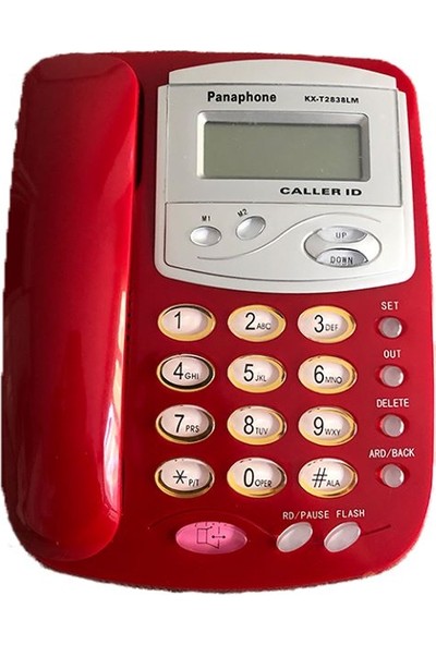 Panaphone KX-T2838LM Masaüstü Kablolu Ev Telefonu - Kırmızı Panaphone KX-T2838LM Masaüstü Kablolu Ev Telefonu - Kırmızı