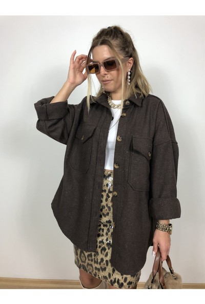 Butik Duru Çift Cepli Kaşe Gömlek Ceket