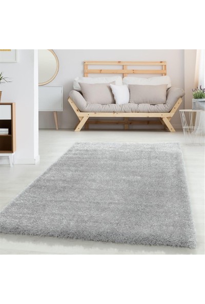 Bonigo Home Yumuşak Parlak Dokuma Düz Shaggy Halı 5 cm Hav Pastel Gümüş Gri Bonigo Home Yumuşak Parlak Dokuma Düz Shaggy Halı 5 cm Hav Pastel Gümüş Gri