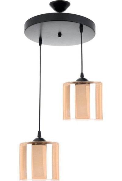 Ronisu Çift Camlı 2'li Yuvarlak Sarkık Avize Ronisu Çift Camlı 2'li Yuvarlak Sarkık Avize