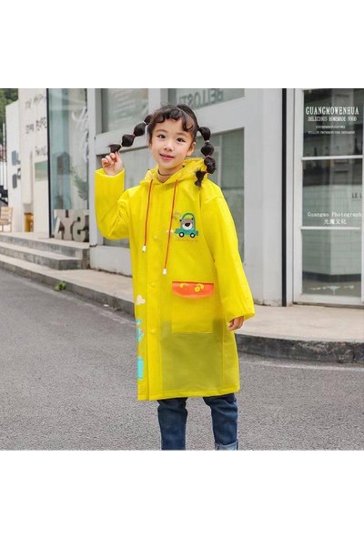 Masho Trend Hayvan Figürlü Koruyuculu Kapüşonlu Çocuk Yağmurluk - Çocuk Yağmurluğu - Unisex Yağmurluk