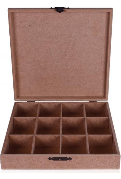 E Hobici Ahşap Kare Bölmeli Kutu 30X30CM