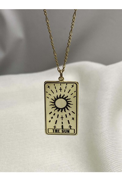 Naz Gümüş Tarot Kartı - Güneş Kolye 925 Ayar Gümüş