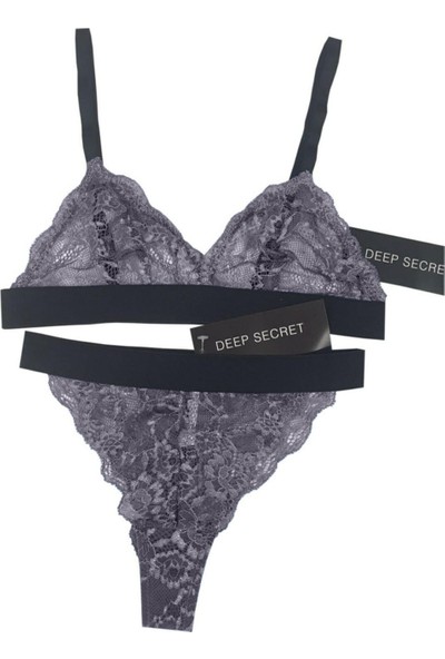 Deep Secret Gri Full Dantel Bralet Takım DS20095BRT Deep Secret Gri Full Dantel Bralet Takım DS20095BRT