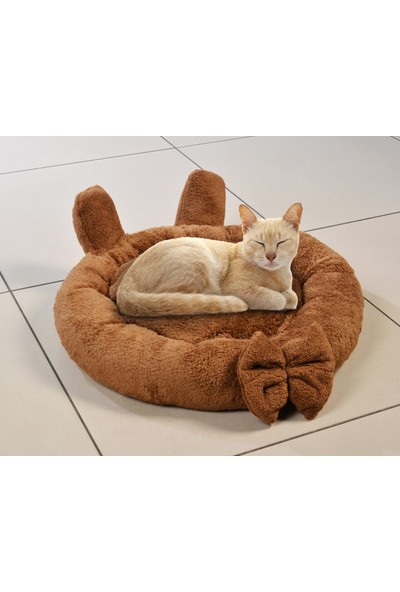 Towin Welsoft Kedi - Köpek Yatağı 50CM Antibakteriyel Kahverengi