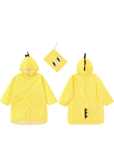 Gogoo Dinozor Desenli Unisex Panço Yağmurluk-Sarı (Yurt Dışından)