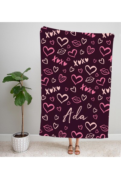 Ejoya Sevgililere Özel Tasarım Isimli Battaniye ve Kırlent Kılıfı 106933 Ejoya Sevgililere Özel Tasarım Isimli Battaniye ve Kırlent Kılıfı 106933