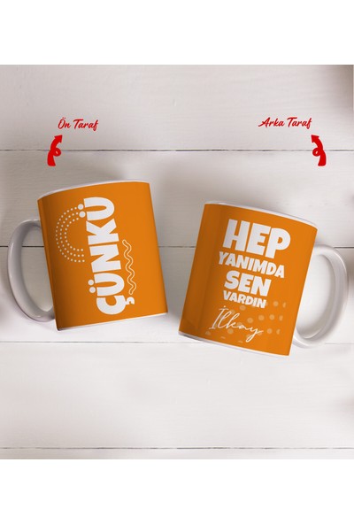 Belnido Sevgililer Günü Hediyesi Çünkü .... Tasarımlı Beyaz Kupa