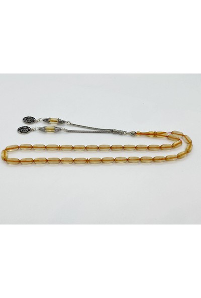 Teknik Saat Gümüş 925 Ayar Gümüş Püsküllü Ateş Kehribar Tesbih