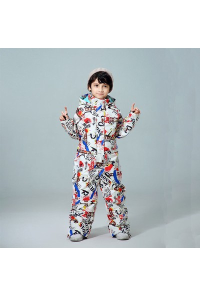 Selamm Su ve Hava Geçirmez Çocuk Kayak Tulumu - Bej (Yurt Dışından)